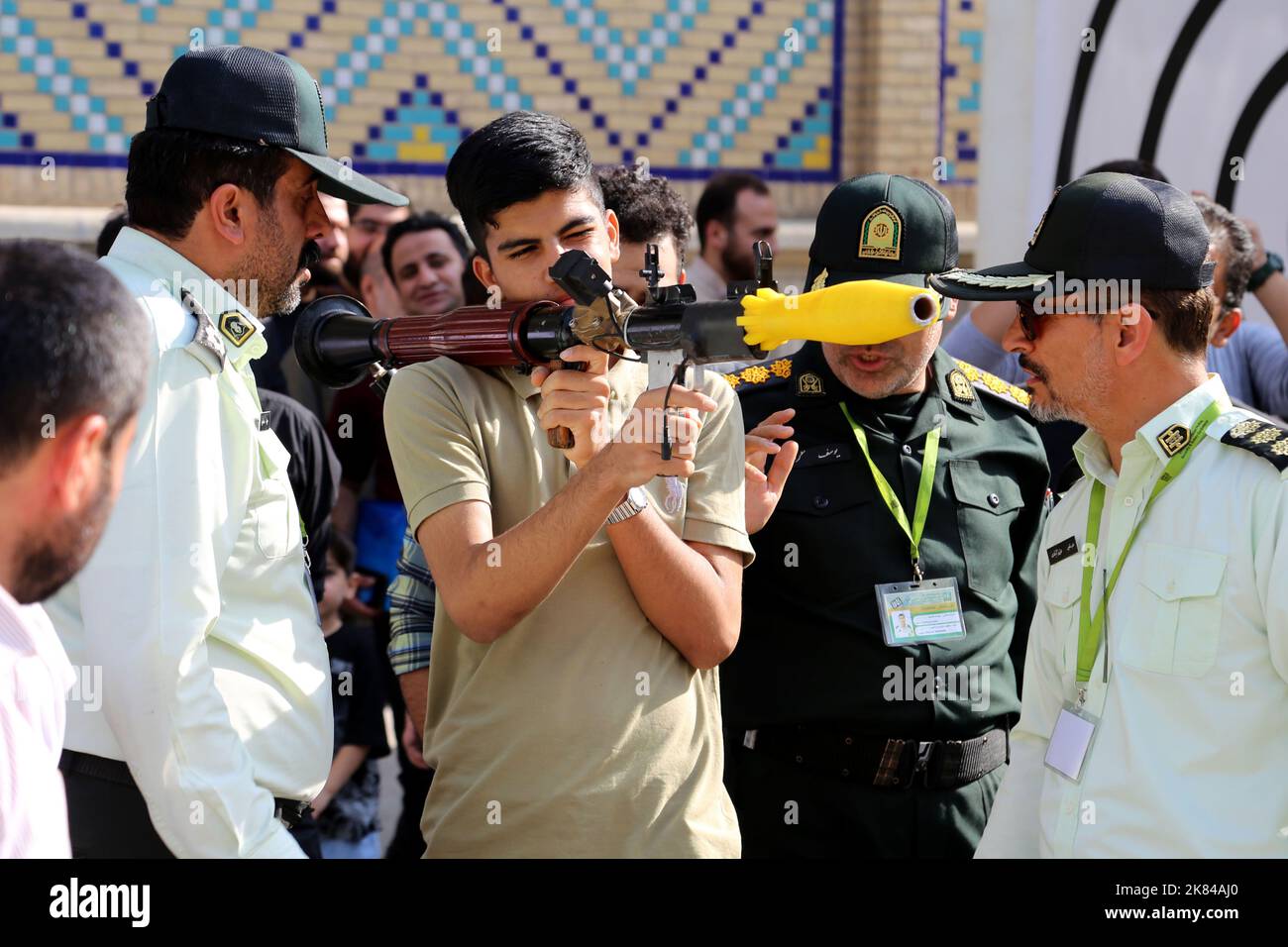 October 20, 2022, Tehran, Tehran, Iran: An Iranian visitor practices ...