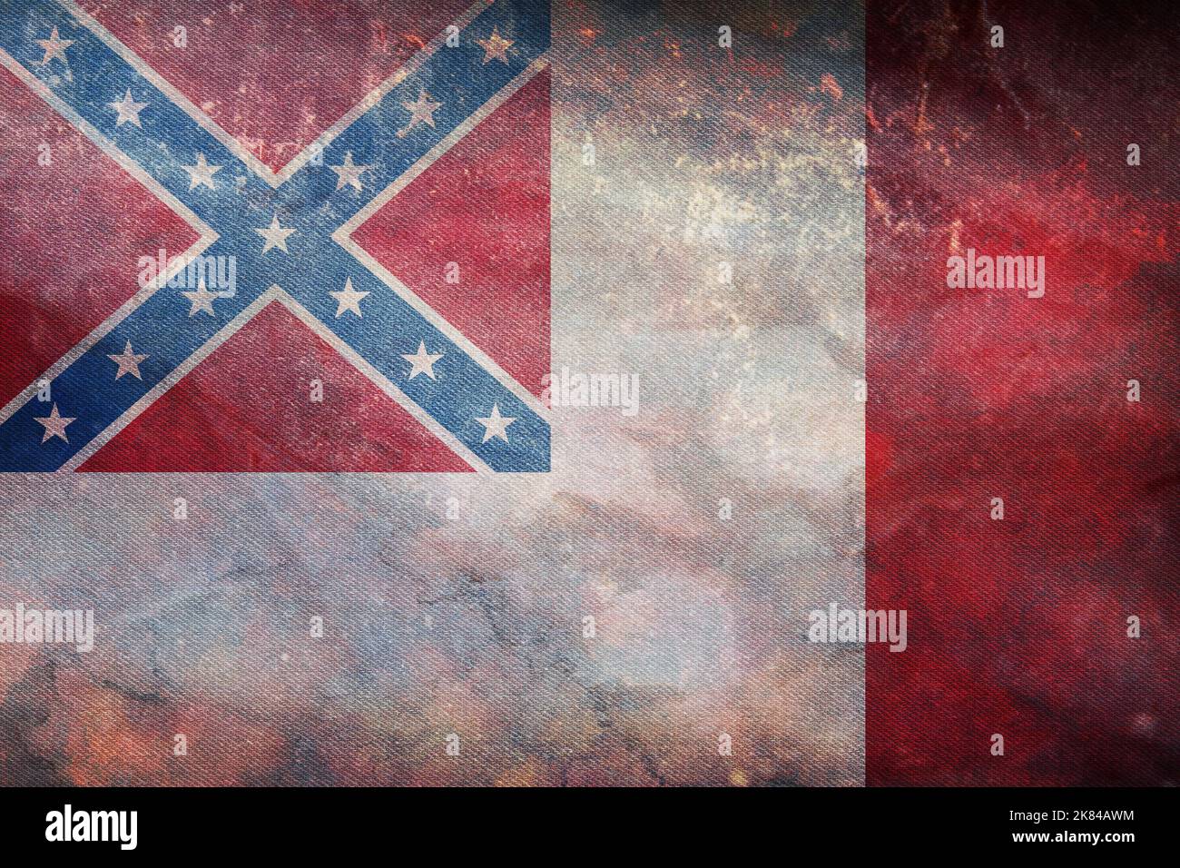 retro flag of Confederate States of America 1865, America with grunge ...