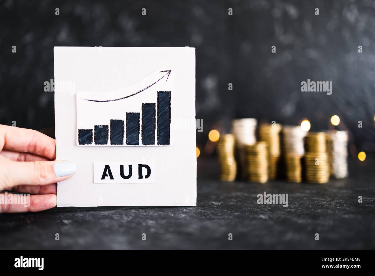 currency exchange rate conceptual image, graph showing positive growth ...