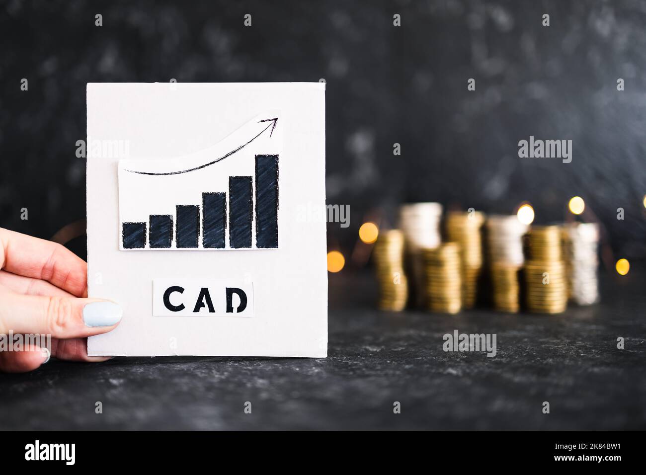 currency exchange rate conceptual image, graph showing positive growth ...