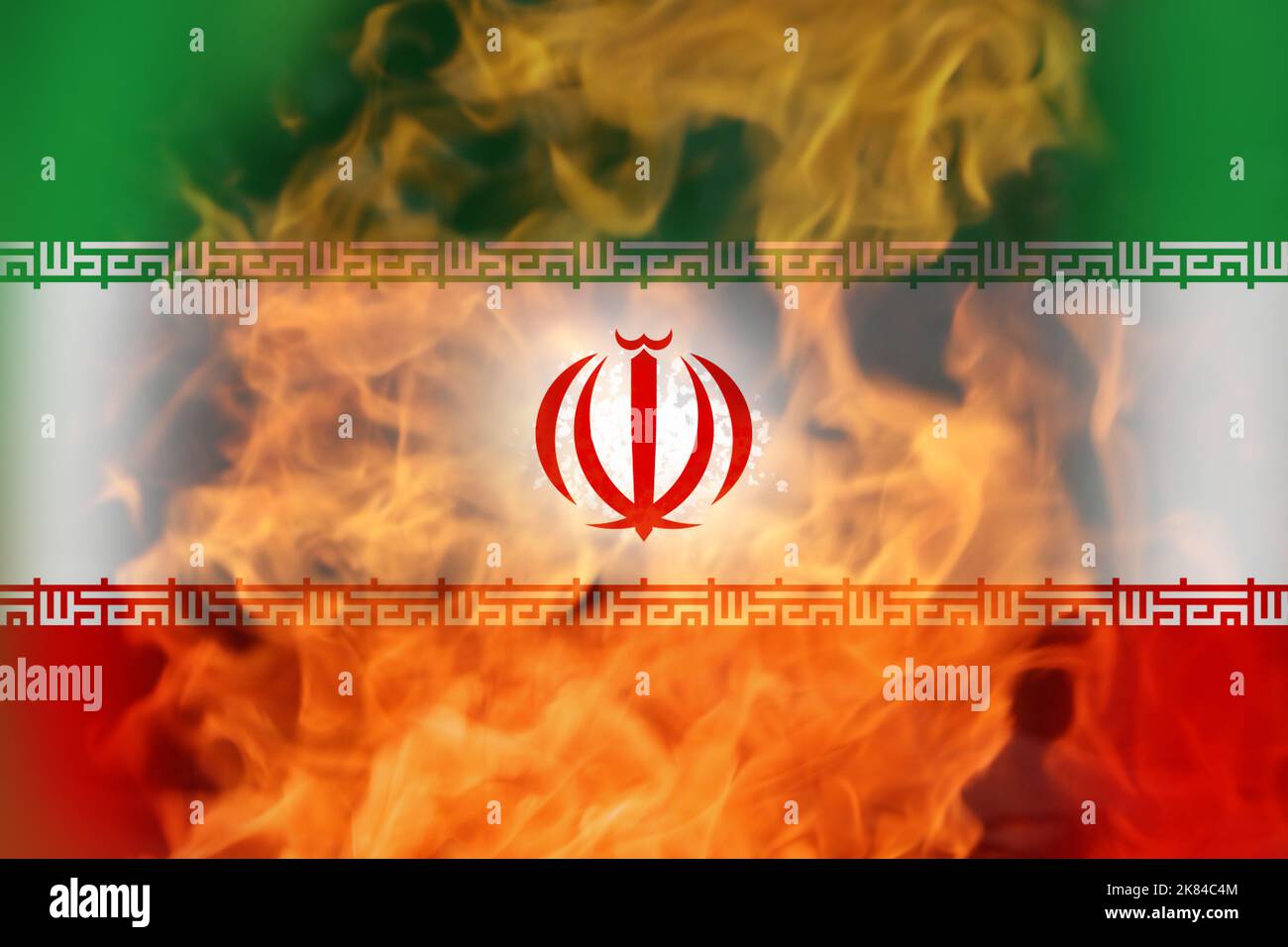 Defocus Iran sanctions concept. Iranian flag, concept on the topic of ...