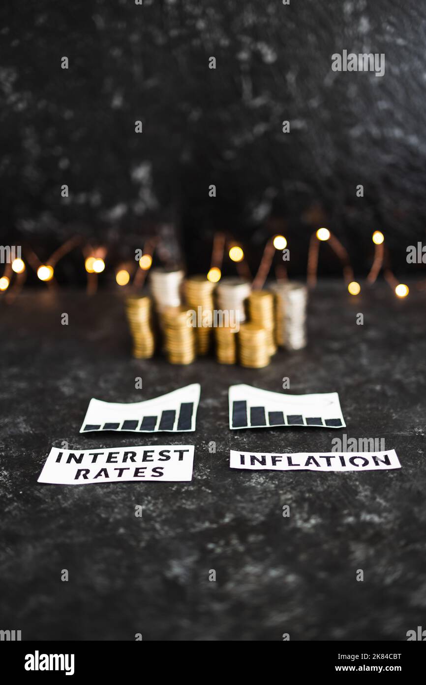 interest rates and inflation texts and graphs showing rates going up ... interest rates and inflation texts and graphs showing rates going up ...