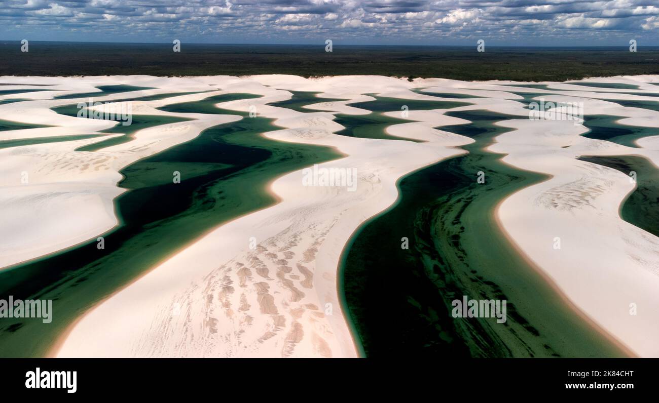 Lencois Maranhenses is National Park in Brazil. There are thousands of ...
