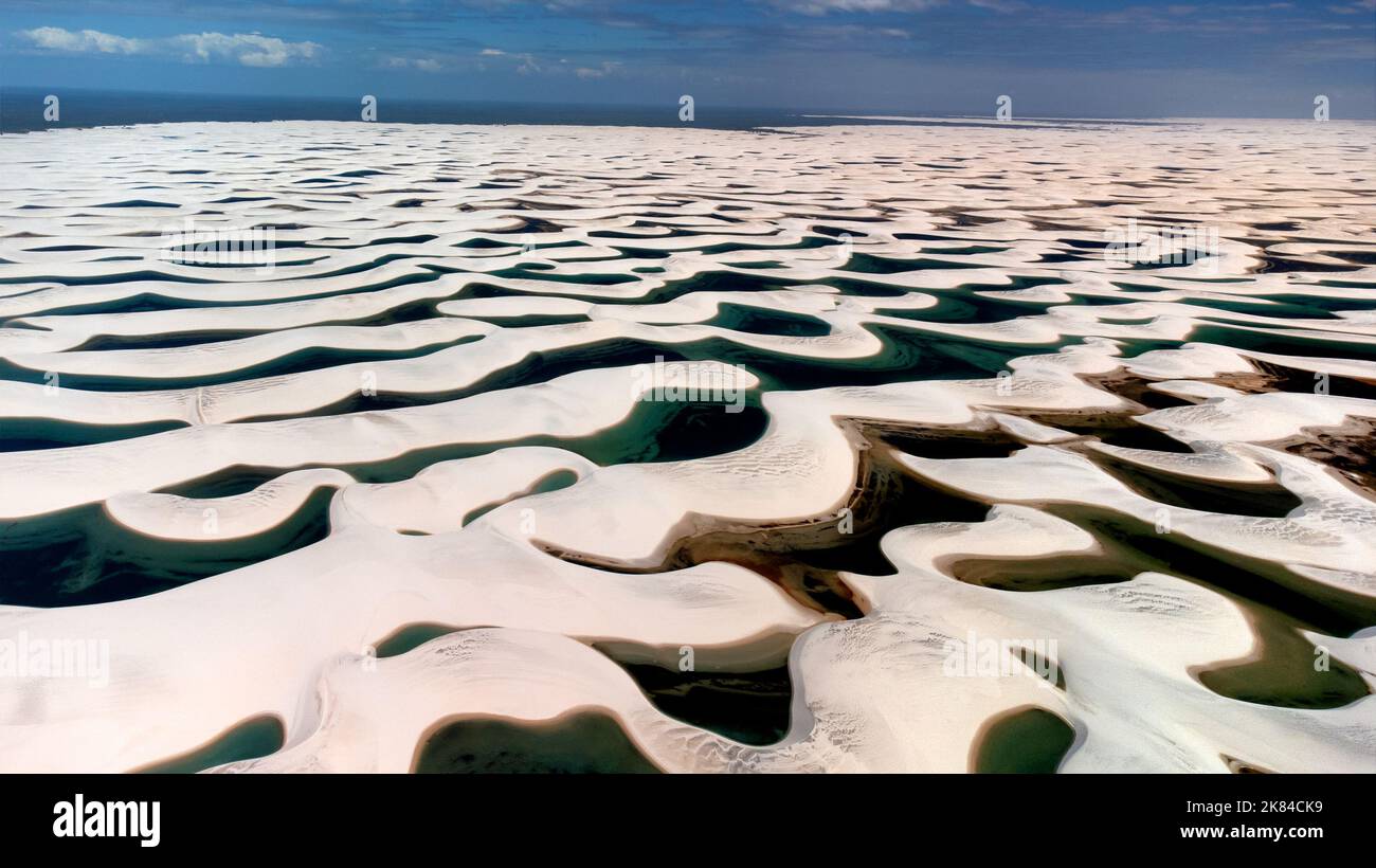 Lencois Maranhenses is National Park in Brazil. There are thousands of ...