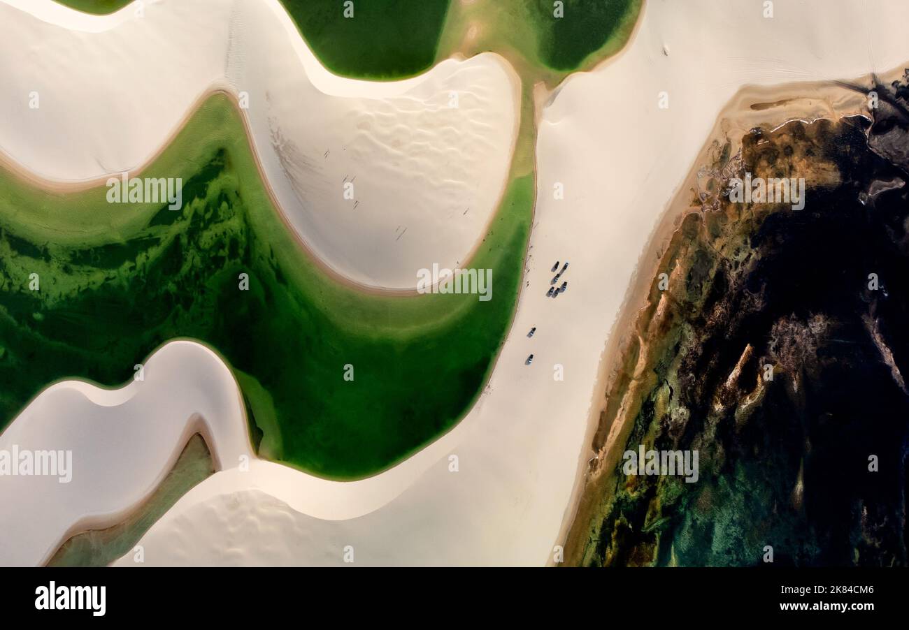 Lencois Maranhenses is National Park in Brazil. There are thousands of ...