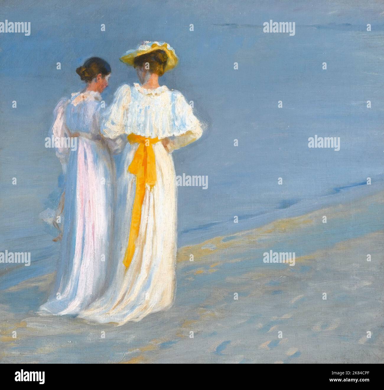 Peder Severin Krøyer - Anna Ancher and Marie Krøyer on the Beach at ...