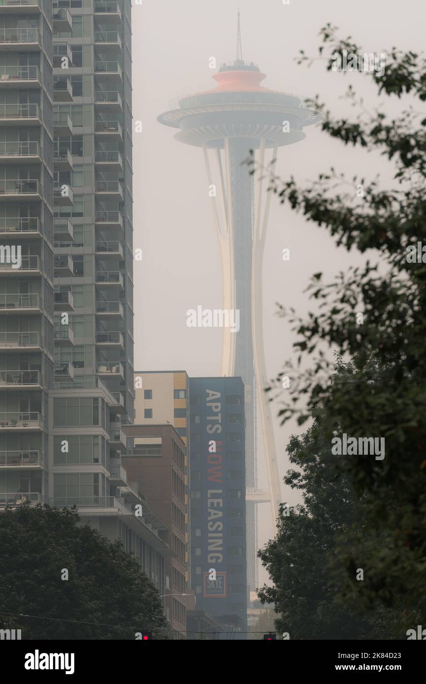 Seattle, USA. 20 Oct, 2022. The barely visible Space Needle as the ...