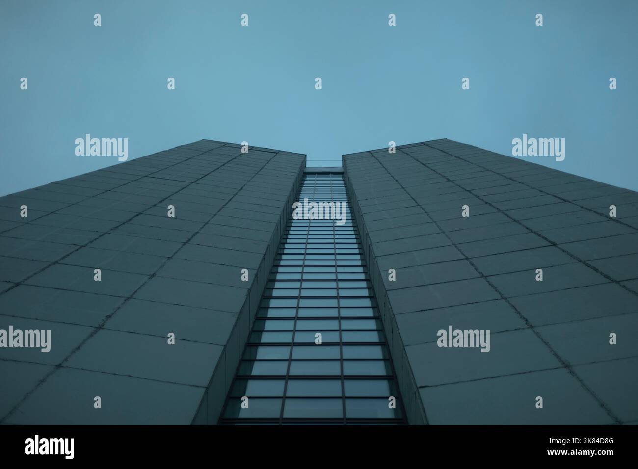 Windows in high-rise building. Details of modern architecture. Gray ...