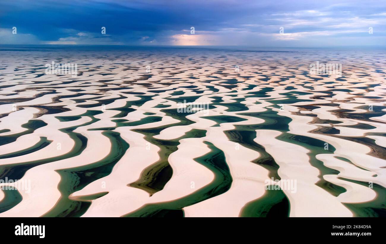 Lencois Maranhenses is National Park in Brazil. There are thousands of ...