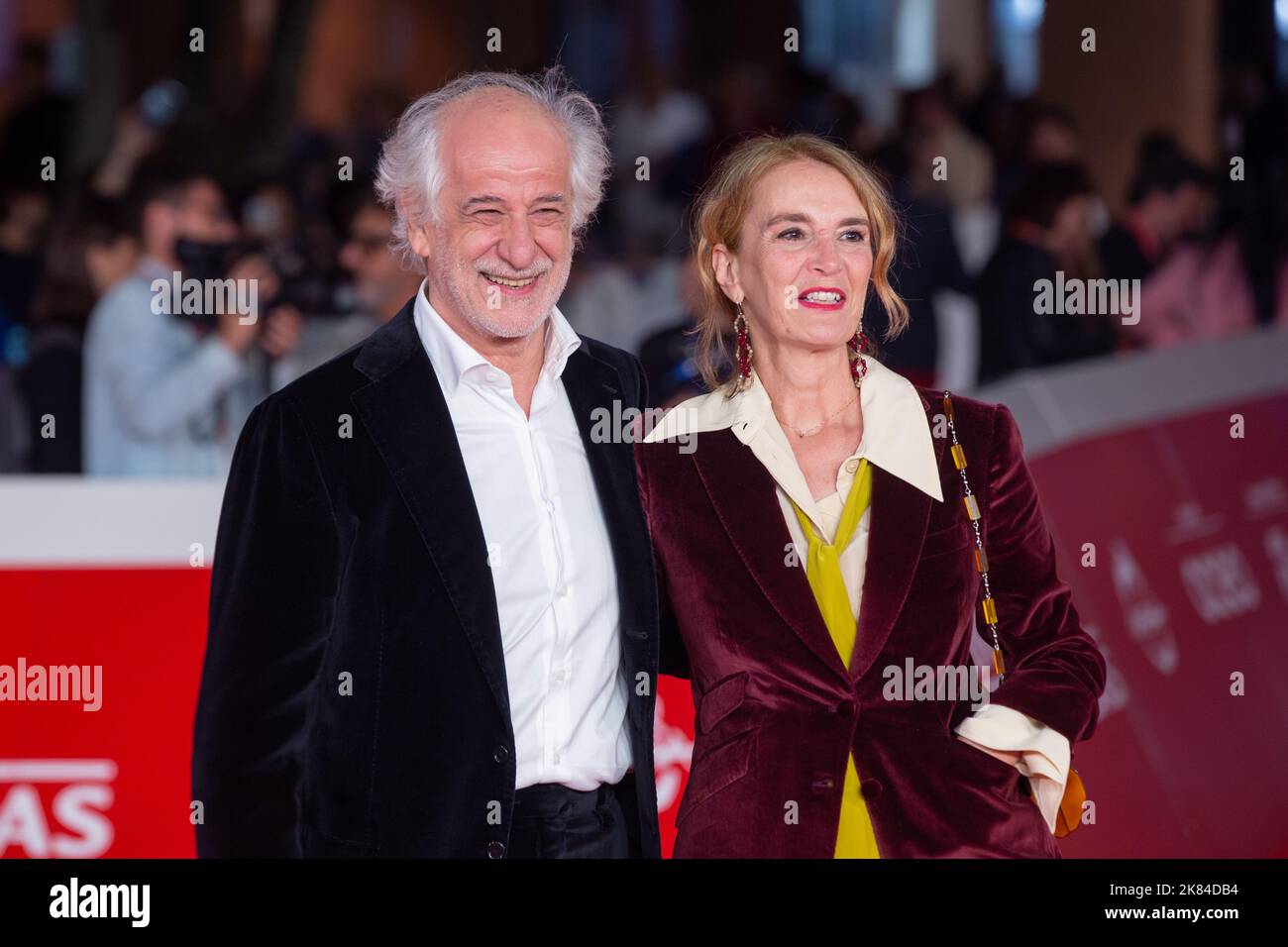 Toni Servillo and Manuela Lamanna attend the red carpet of the film "La ...