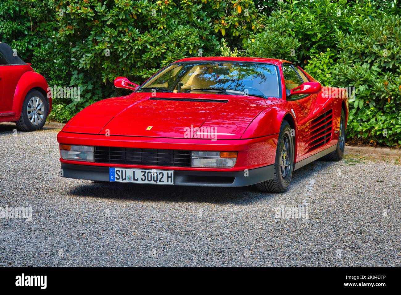 BADEN BADEN, GERMANY - JULY 2022: red FERRARI 328 GTS 1989 coupe ...
