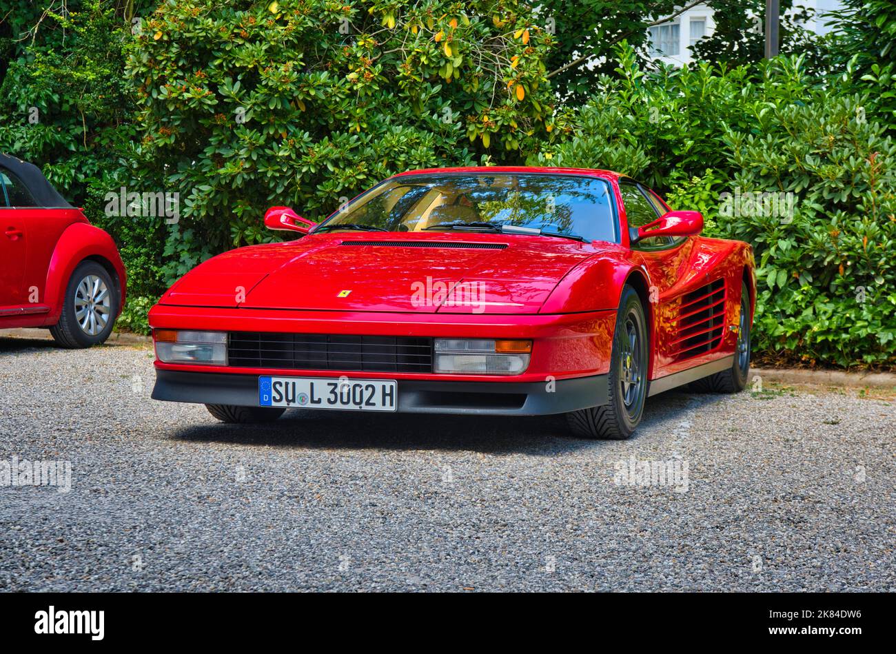 BADEN BADEN, GERMANY - JULY 2022: red FERRARI 328 GTS 1989 coupe ...