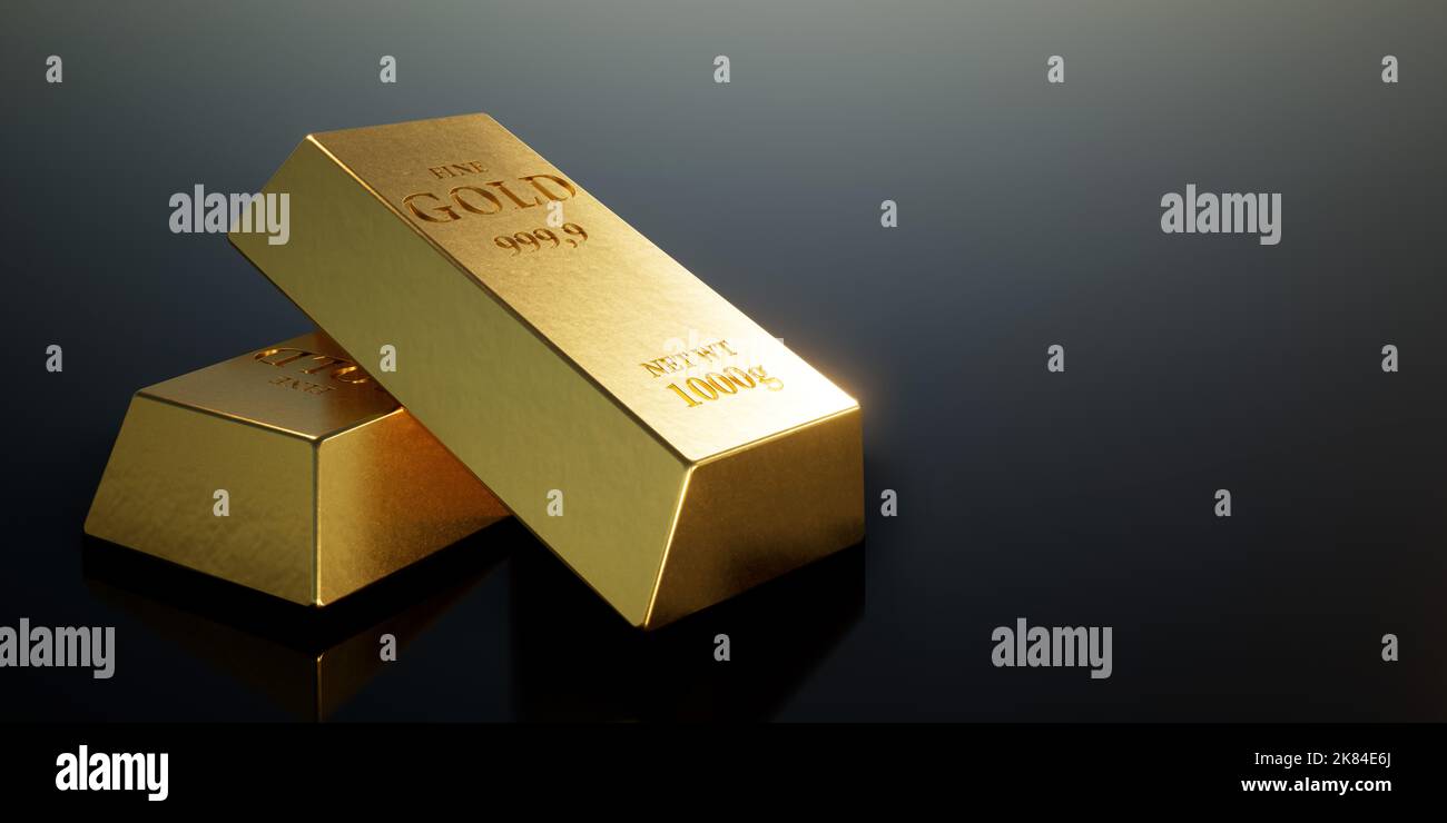 Colorful gold bars background. (3D rendering computer digitally ...