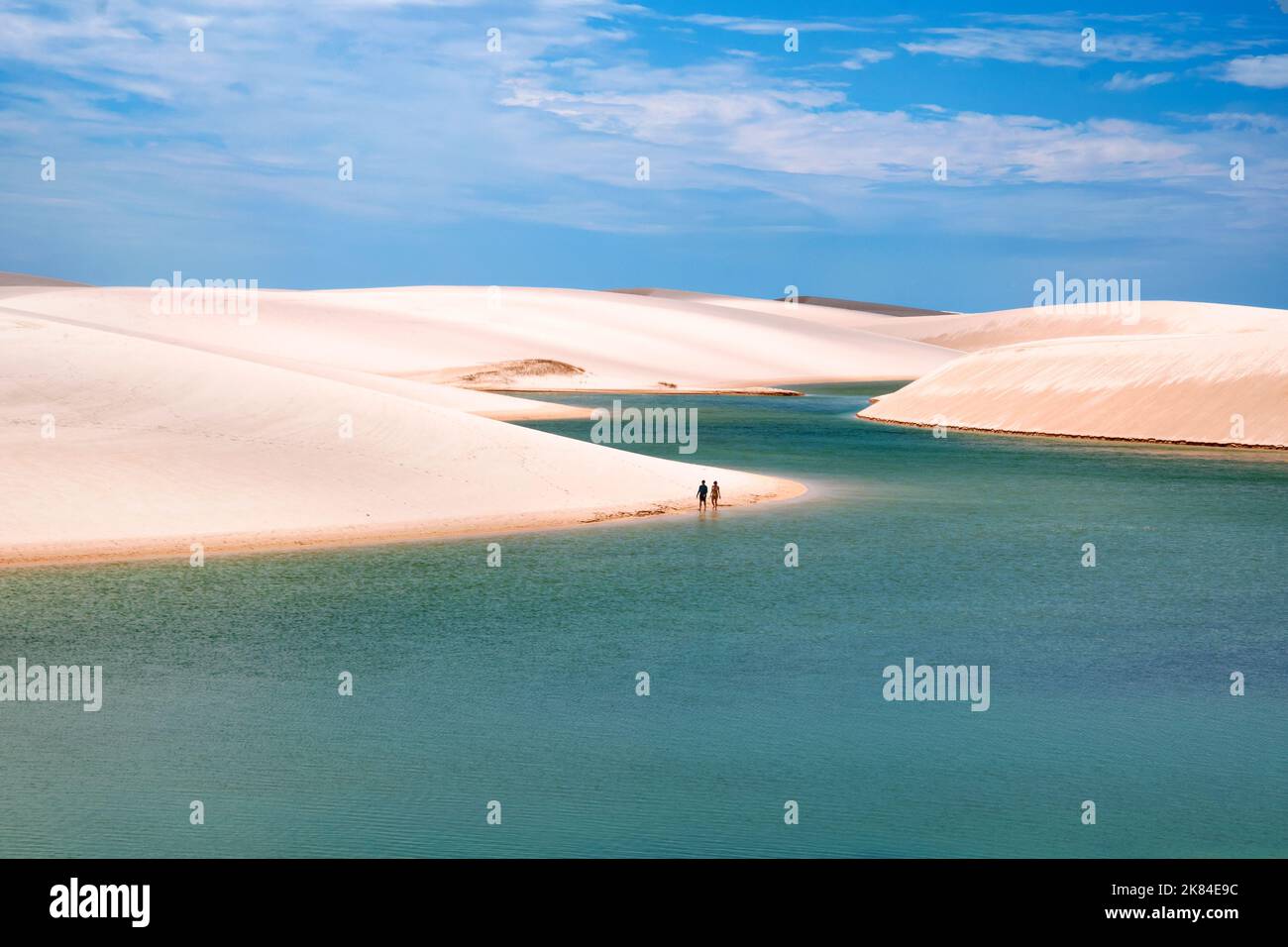 Lagoa Azul (Blue lagoon) Is located in Lencois Maranhenses National ...