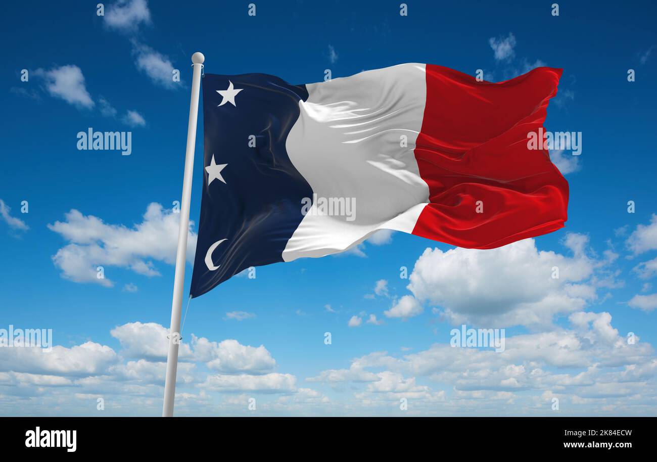flag of Republic of canada fort malden alone, America at cloudy sky ...