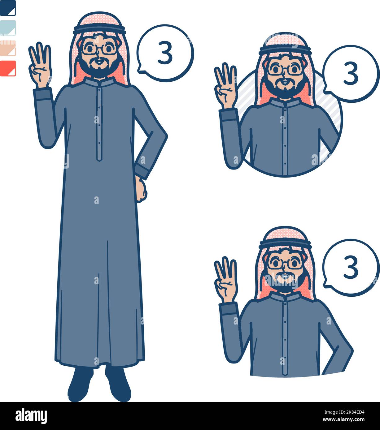 A arabian middle man in Black costume with Counting as 3 images.It's ...