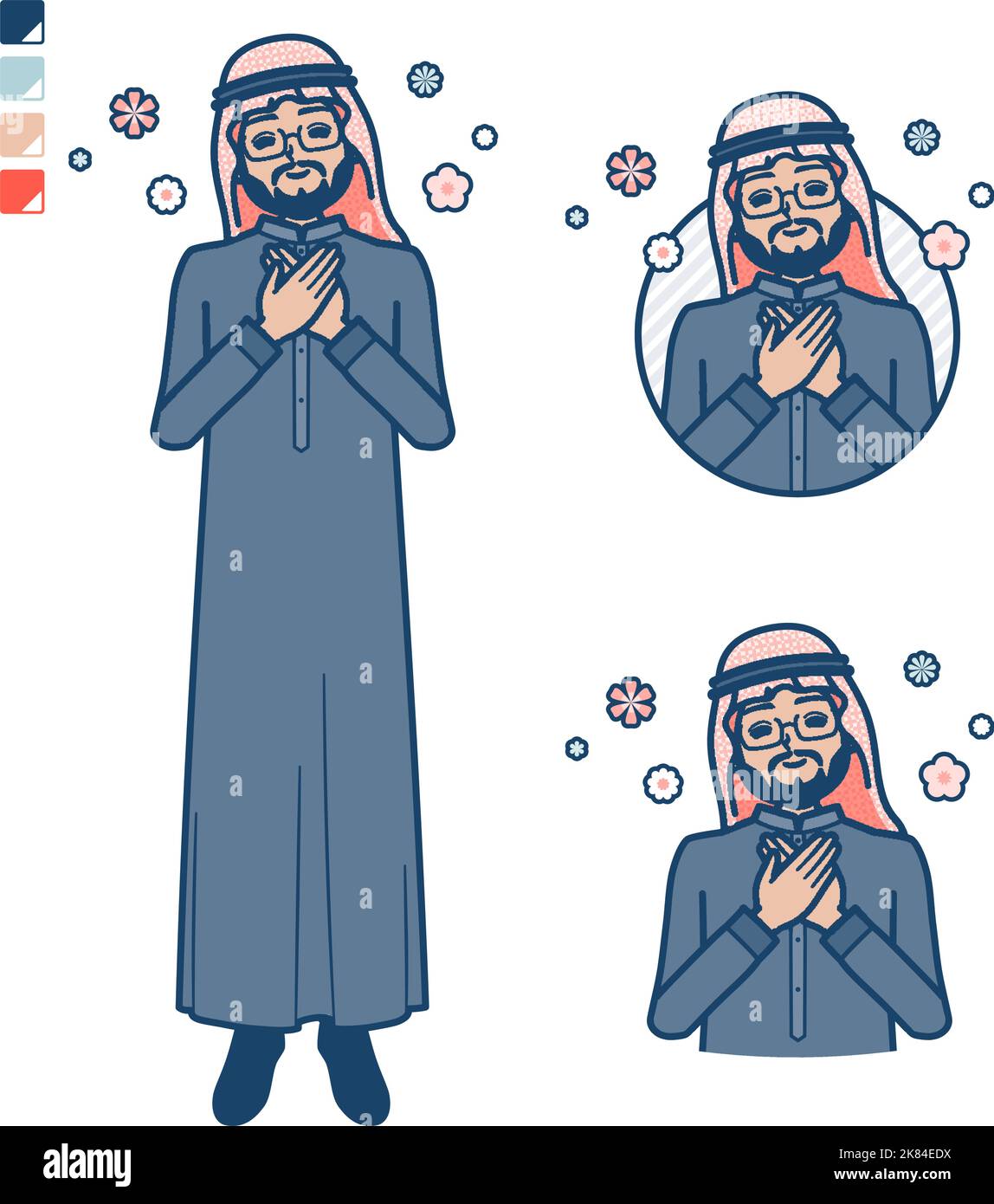 A arabian middle man in Black costume with Rest images.It's vector art ...