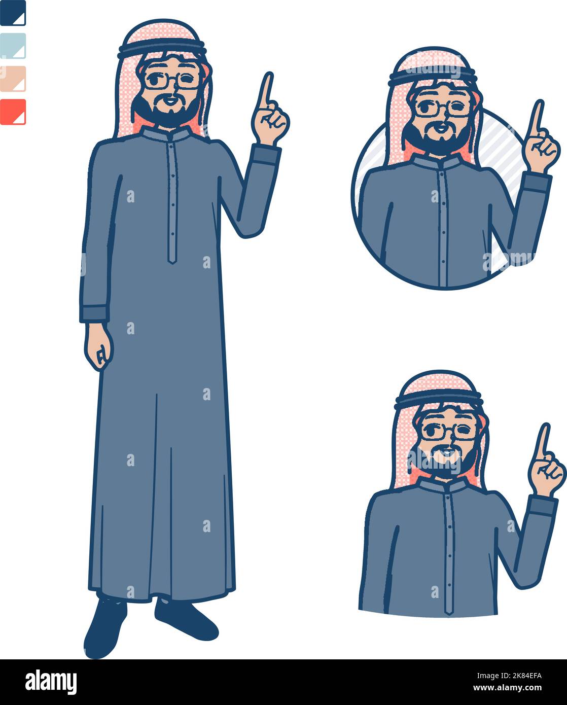 A arabian middle man in Black costume with pointing hand sign images.It ...