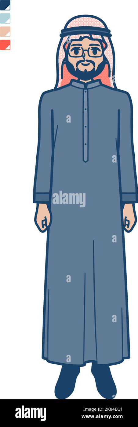 A arabian middle man in Black costume with full length image.It's ...