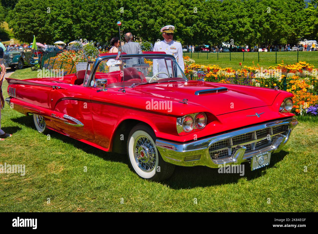BADEN BADEN, GERMANY - JULY 2022: red white second generation FORD ...