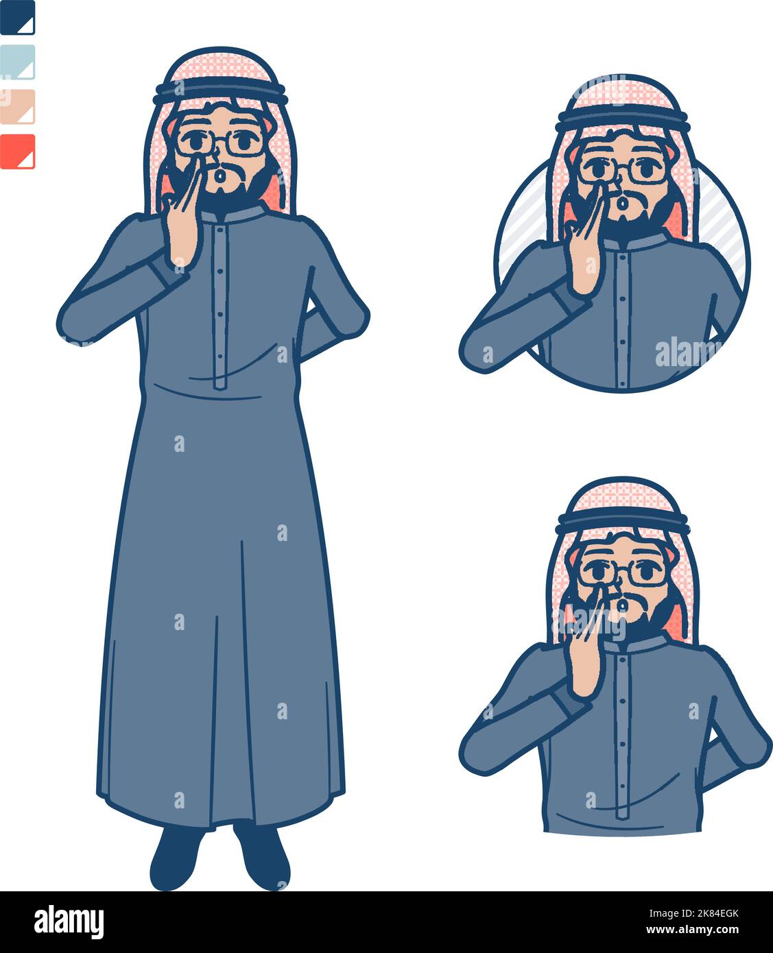 A arabian middle man in Black costume with Whispering images.It's ...