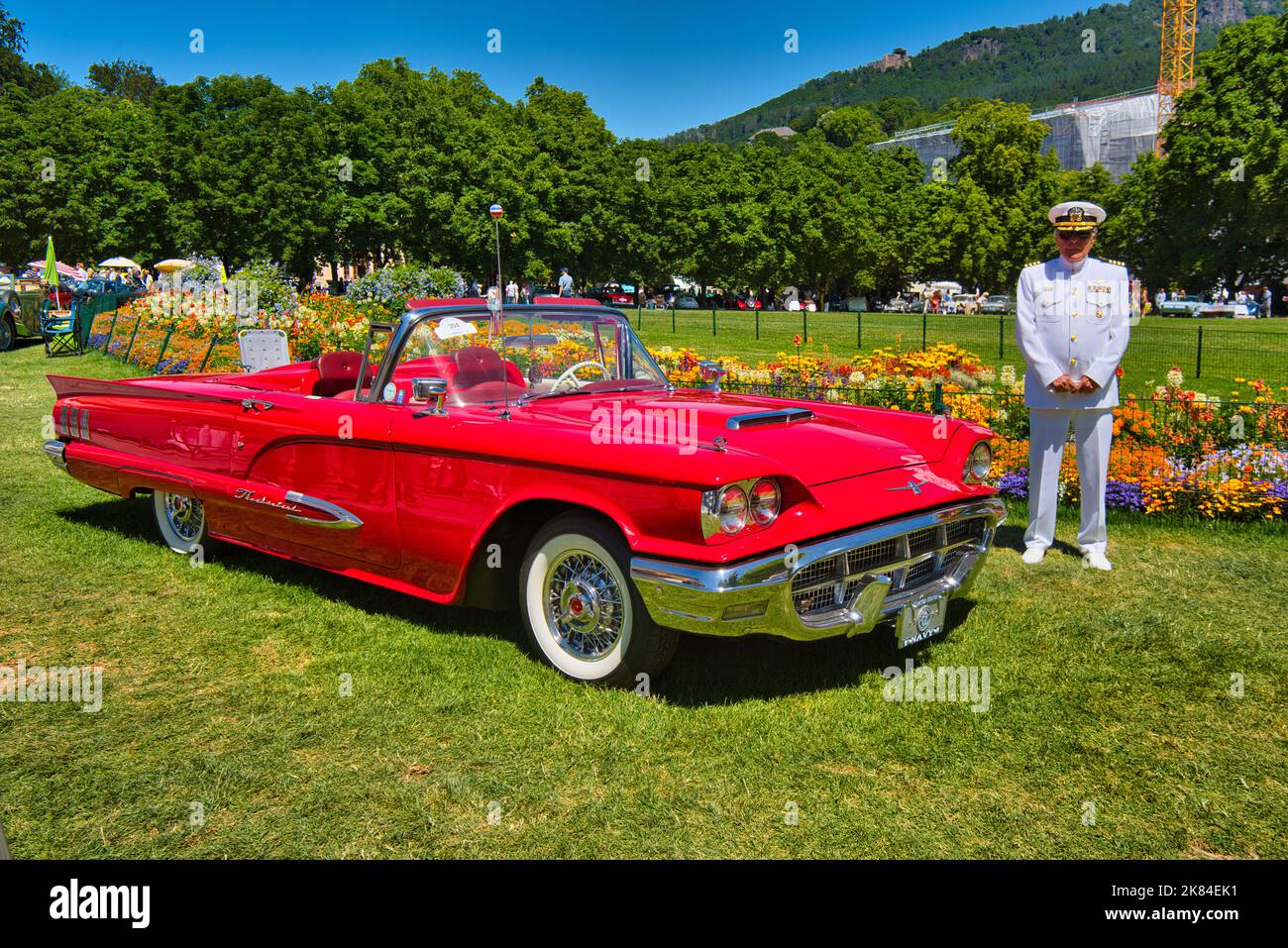 BADEN BADEN, GERMANY - JULY 2022: red white second generation FORD ...
