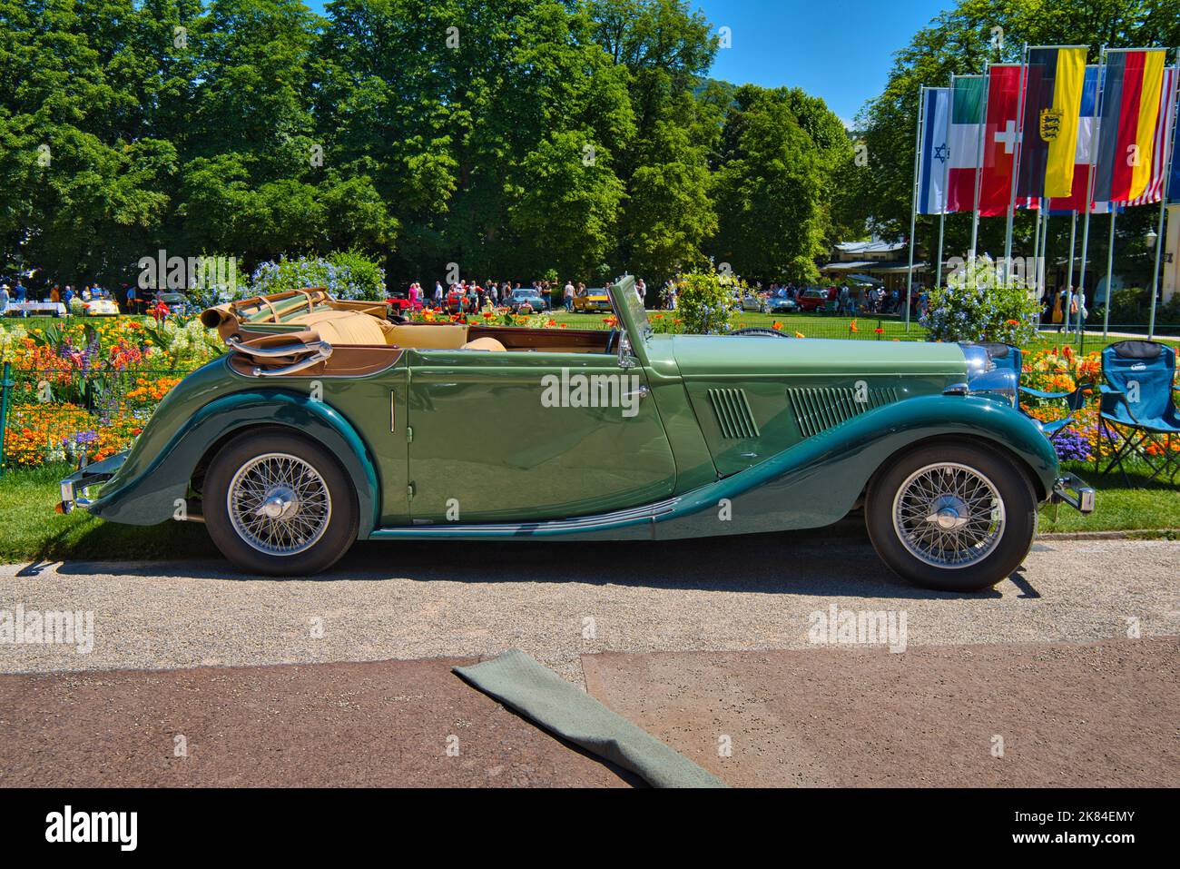 BADEN BADEN, GERMANY - JULY 2022: green MG WA Tickford-Drophead Coupe ...