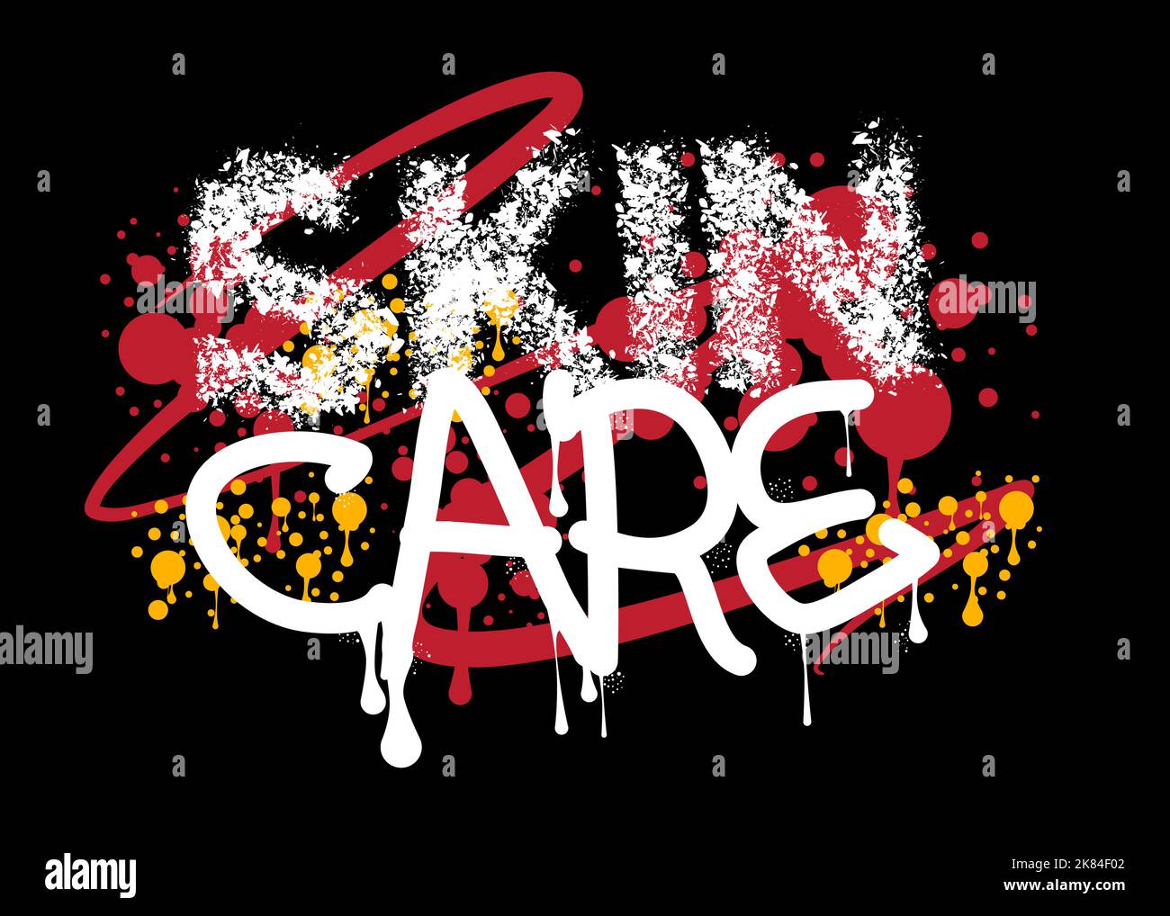 Skin Care. Graffiti tag. Abstract modern street art decoration ...