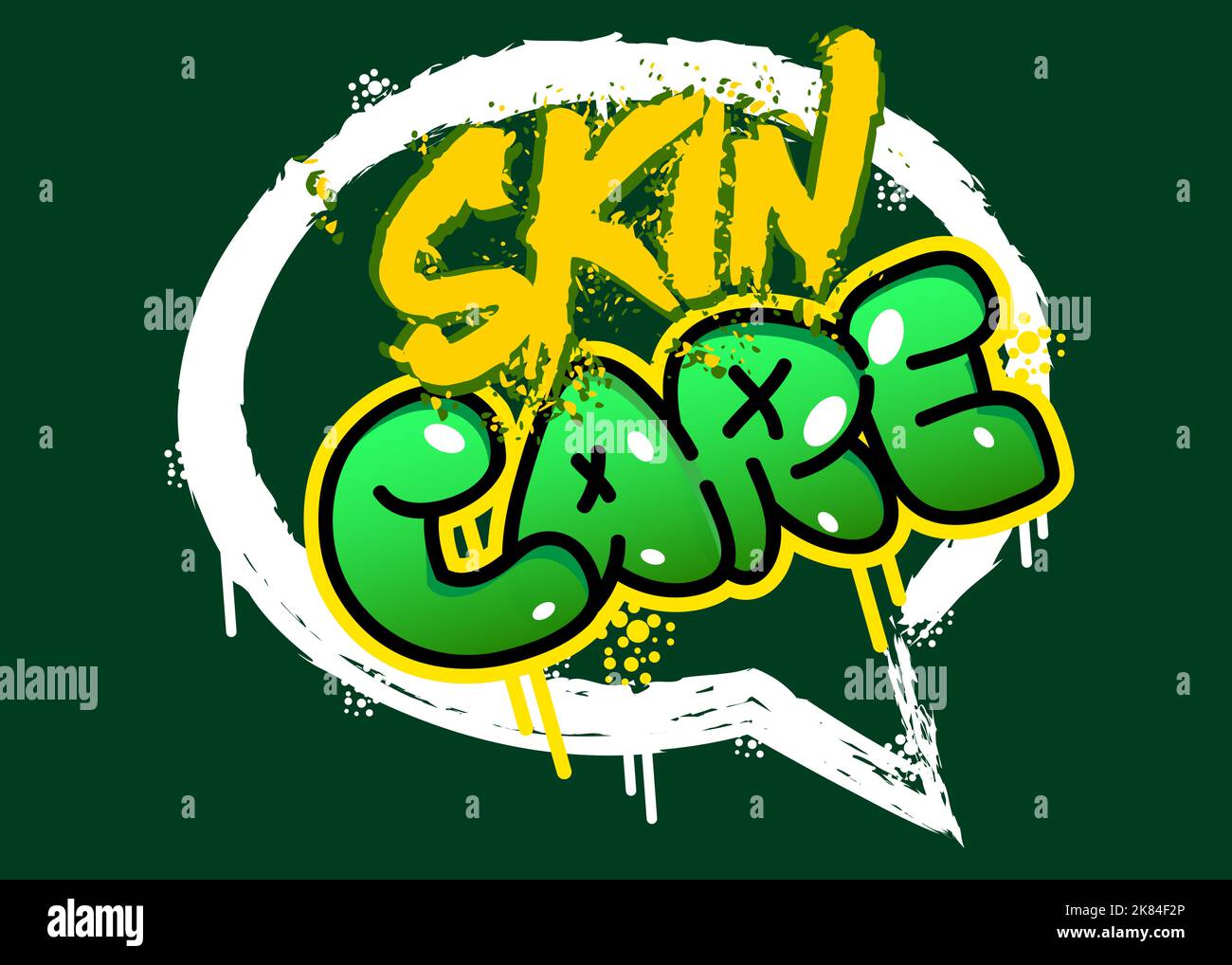 Skin Care. Graffiti tag. Abstract modern street art decoration ...