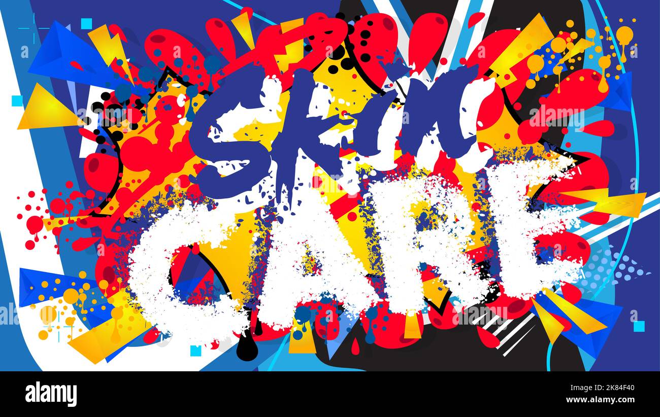 Skin Care. Graffiti tag. Abstract modern street art decoration ...