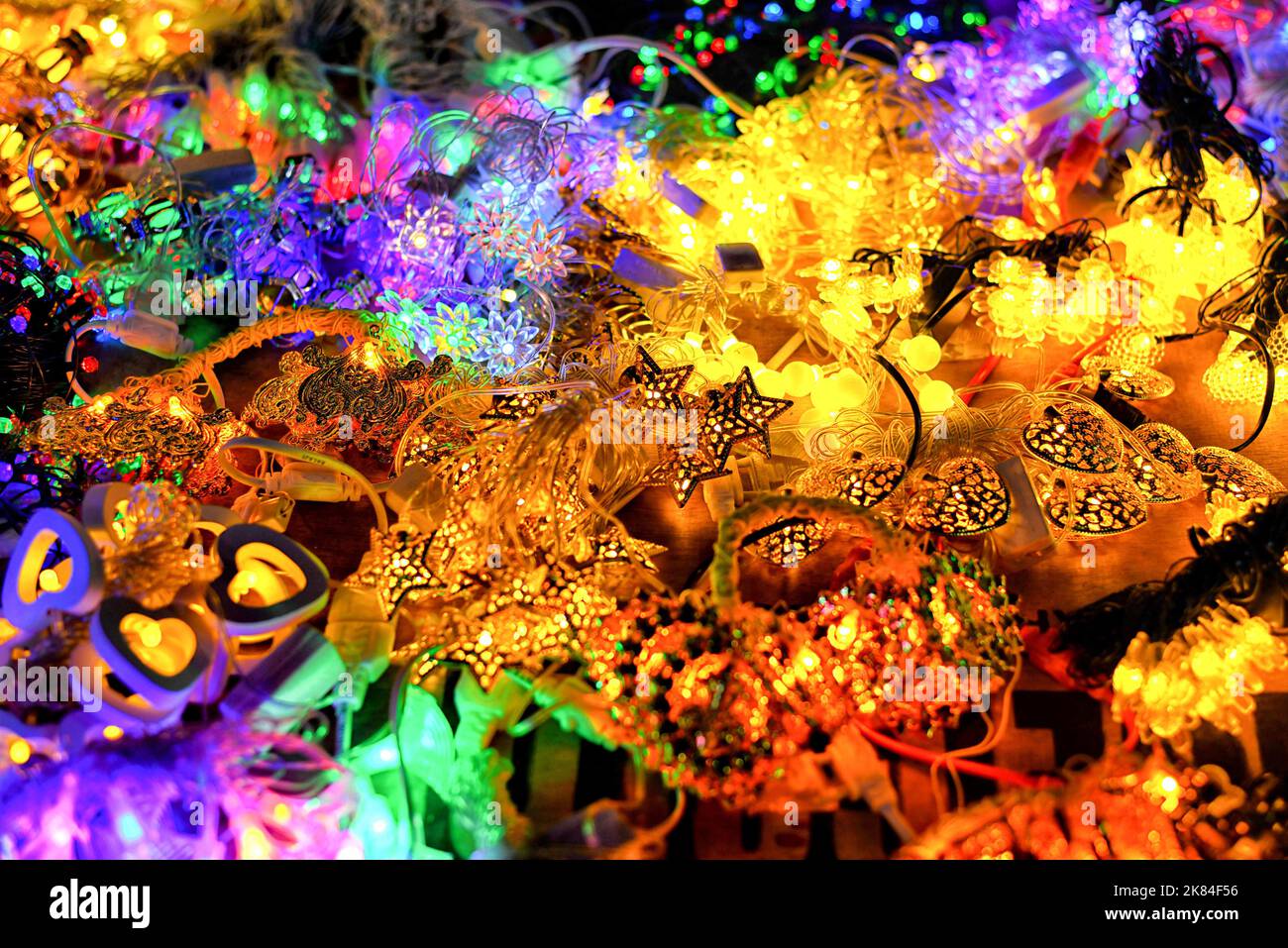 Decorative lights are seen on display at a market place ahead of the ...