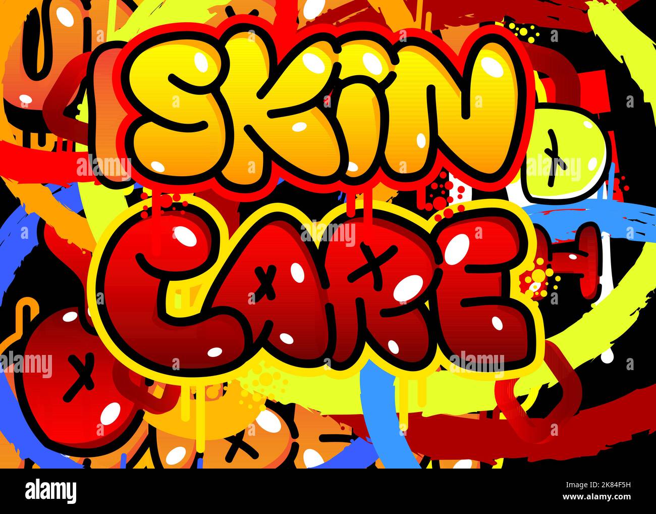 Skin Care. Graffiti tag. Abstract modern street art decoration ...