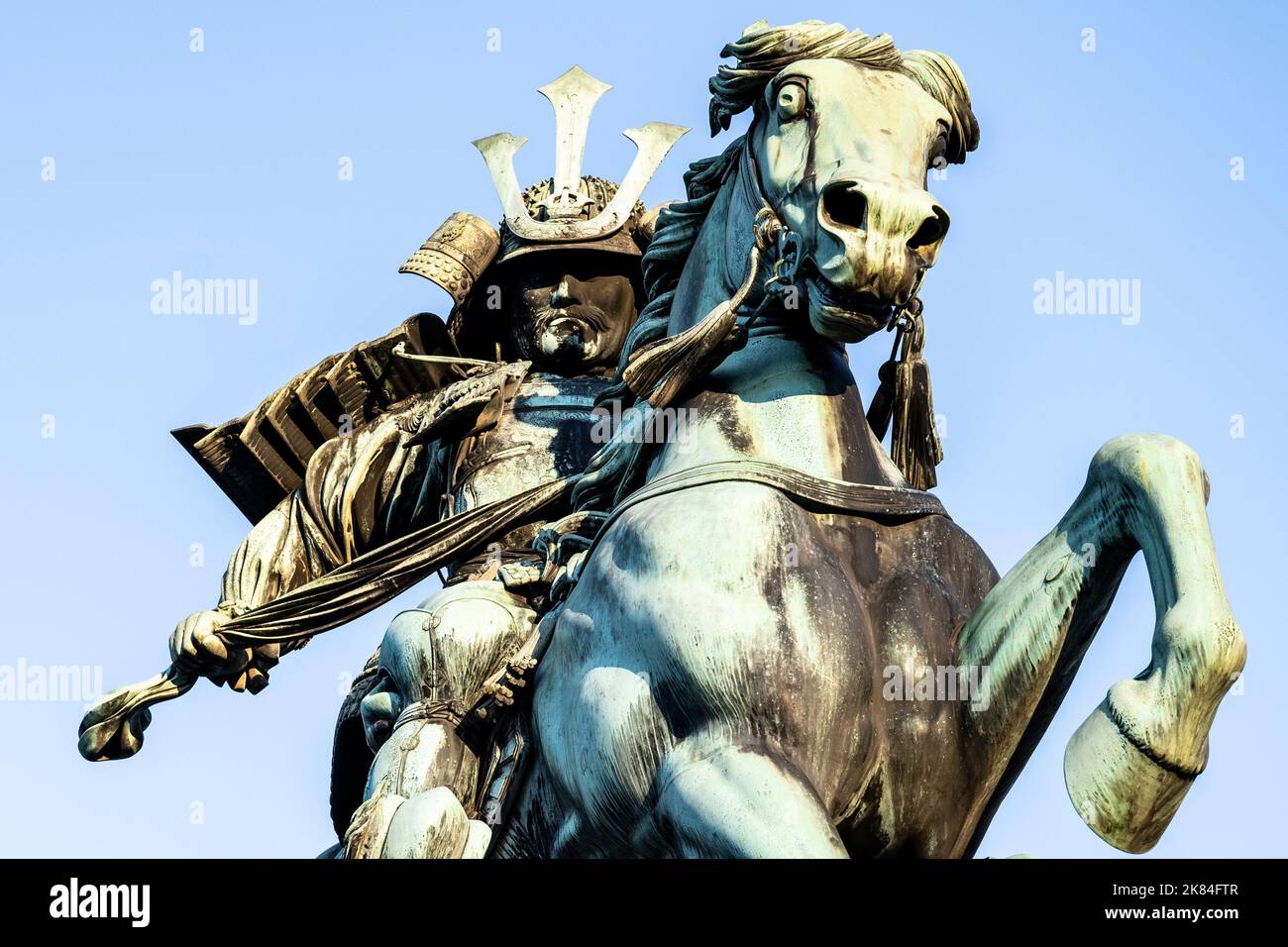 Tokyo, Japan. 20th Oct, 2022. An equestrian statue of famed Japanese ...