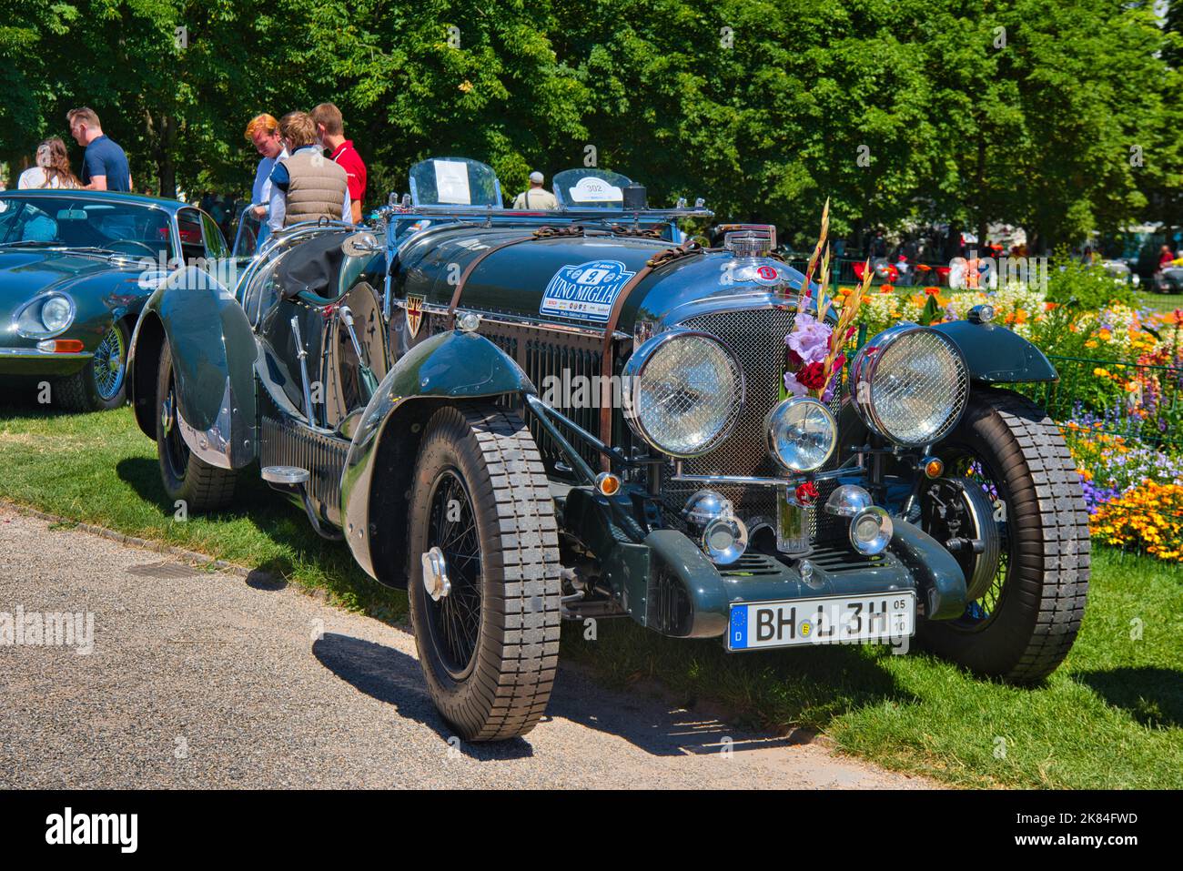 BADEN BADEN, GERMANY - JULY 2022: green BENTLEY SPEED SIX 4 Litre ...