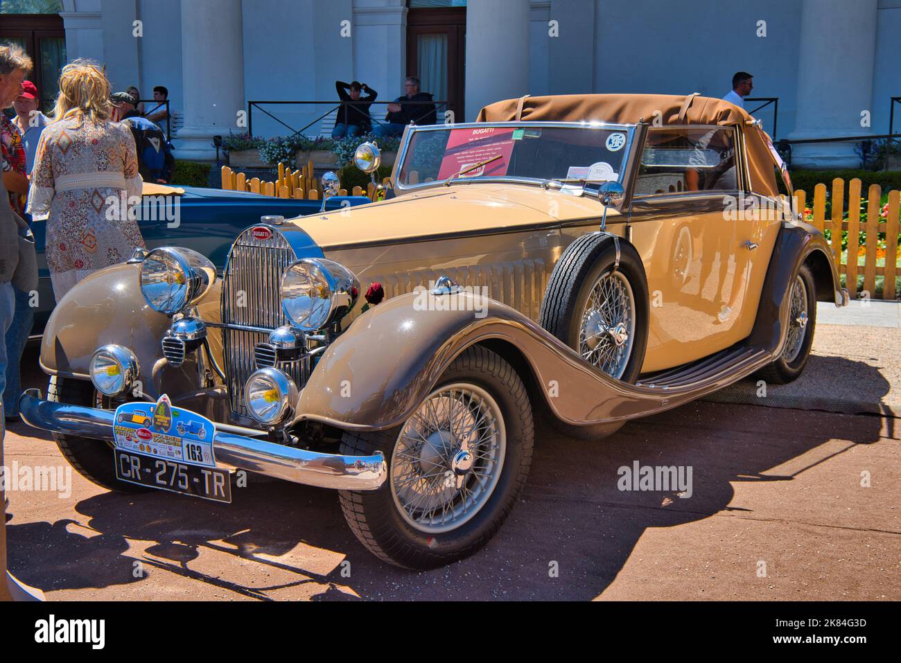 BADEN BADEN, GERMANY - JULY 2022: beige Bugatti Type 57 Ventoux 1935 ...