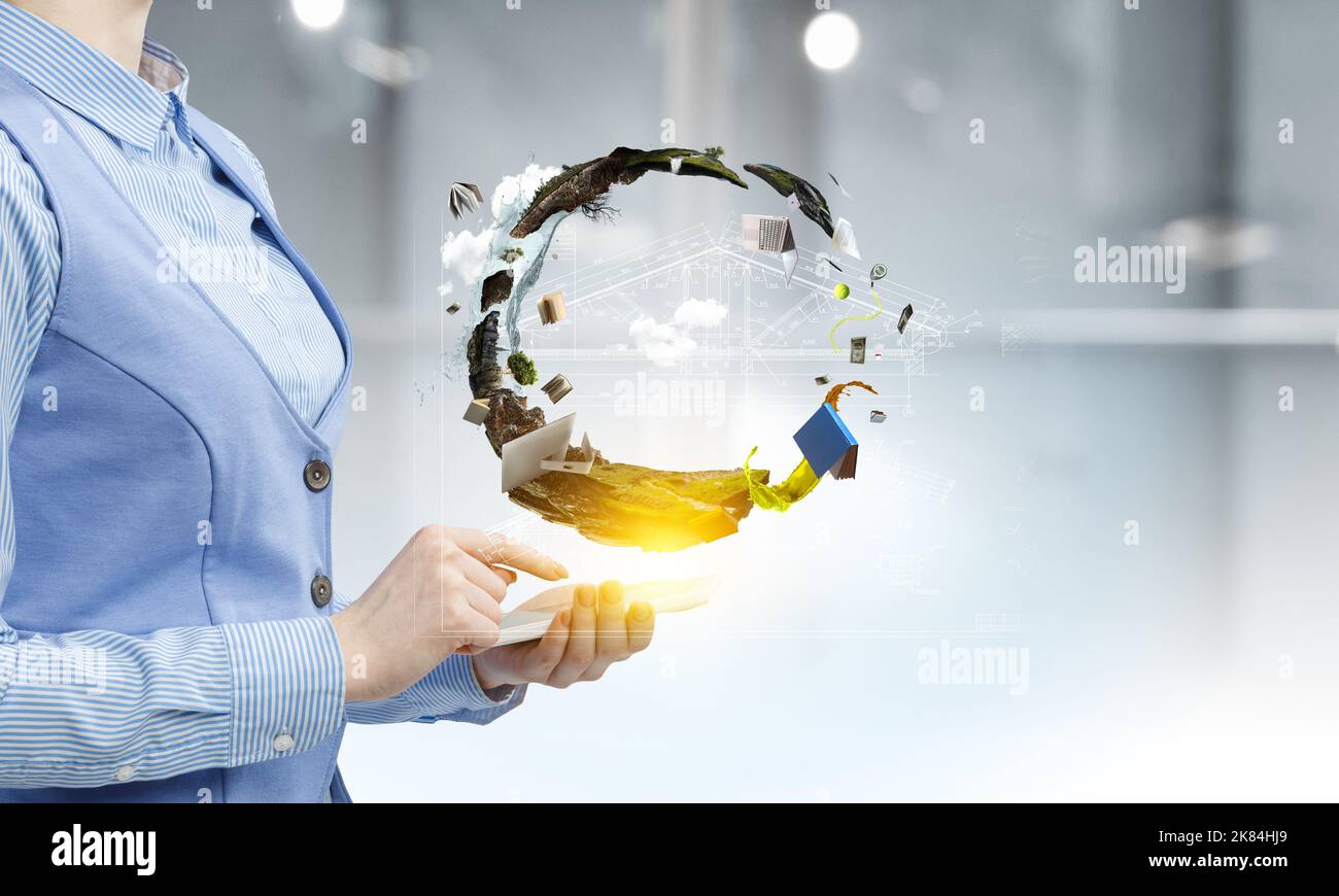 Technology and eco friendly business Stock Photo - Alamy