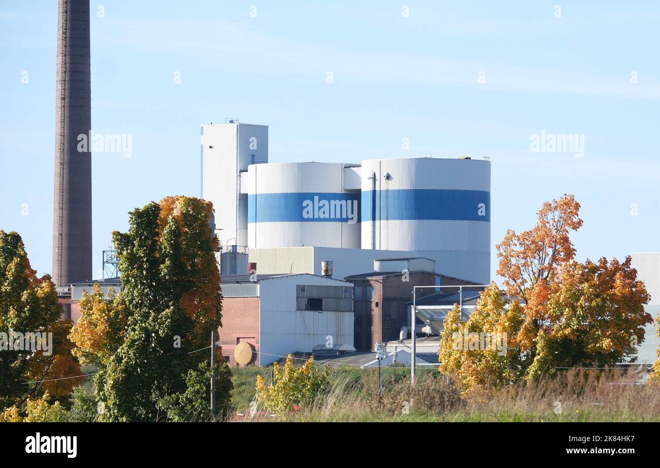 04 October 2022, Saxony, Delitzsch: The former sugar factory on the ...
