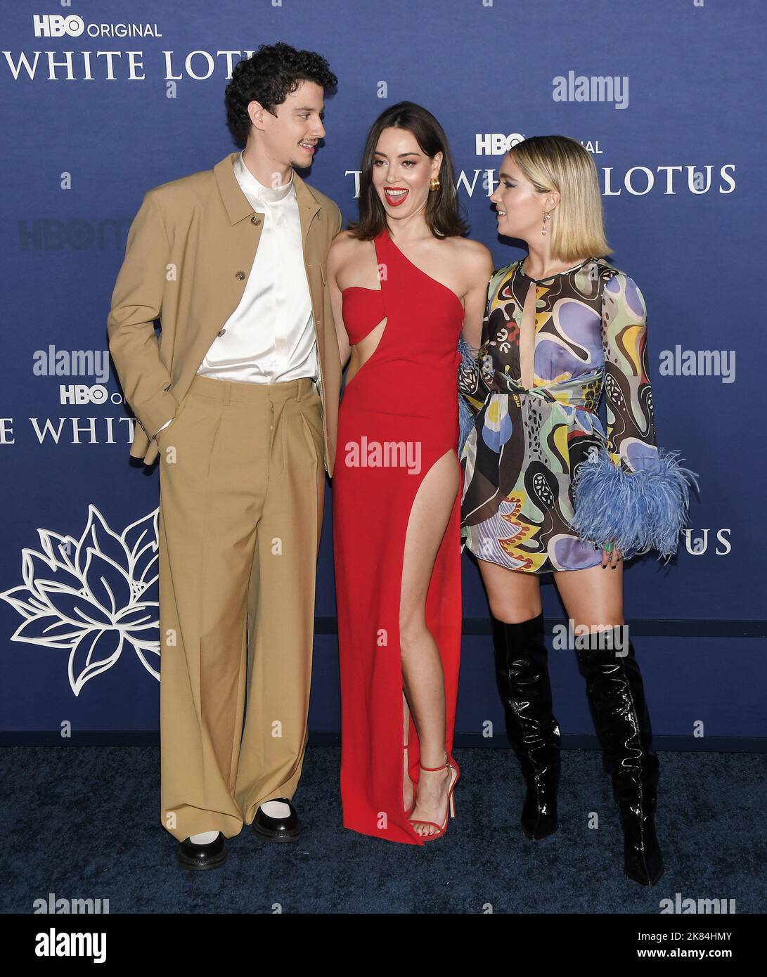 Los Angeles, USA. 20th Oct, 2022. (L-R) Adam DiMarco, Aubrey Plaza and ...