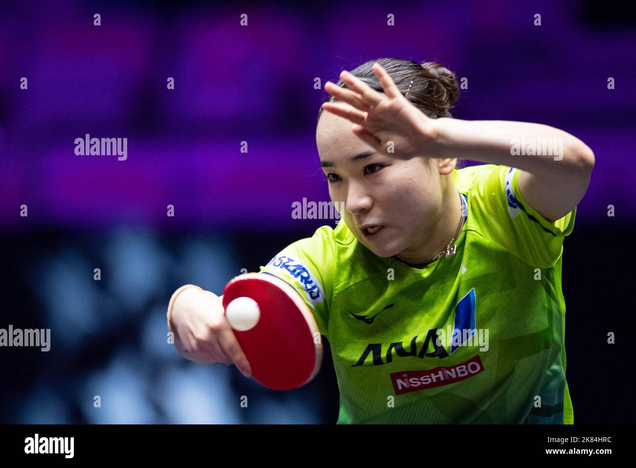 Macao, China. 21st Oct, 2022. Ito Mima of Japan hits a return during ...