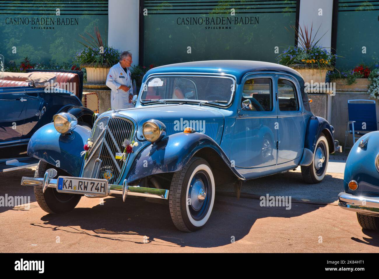 BADEN BADEN, GERMANY - JULY 2022: blue Citroen Traction Avant 1954 ...