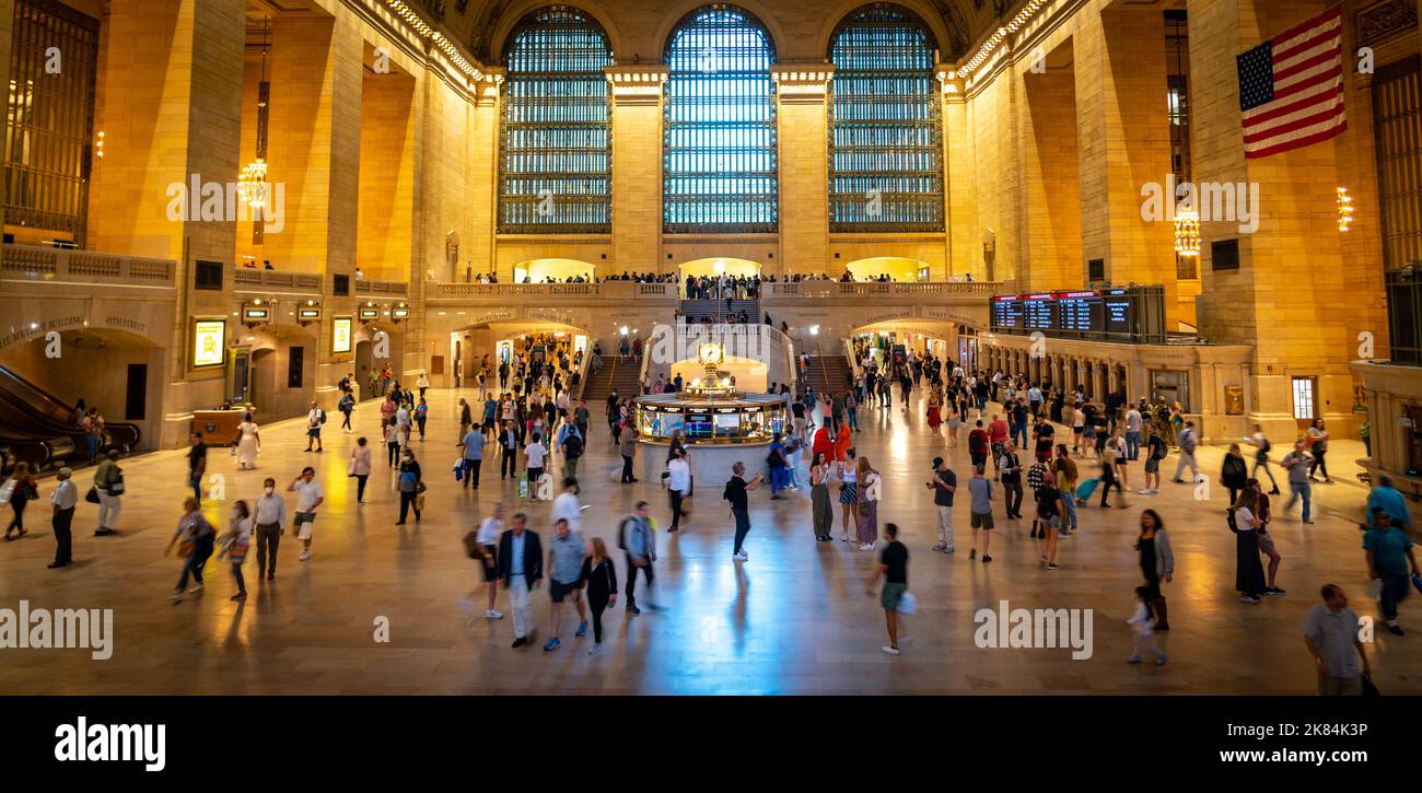 New York, USA - September 21, 2022: Main hall in Grand Central Terminal ...