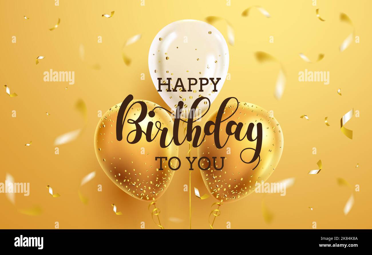Birthday text vector template design. Happy birthday greeting in circle ...