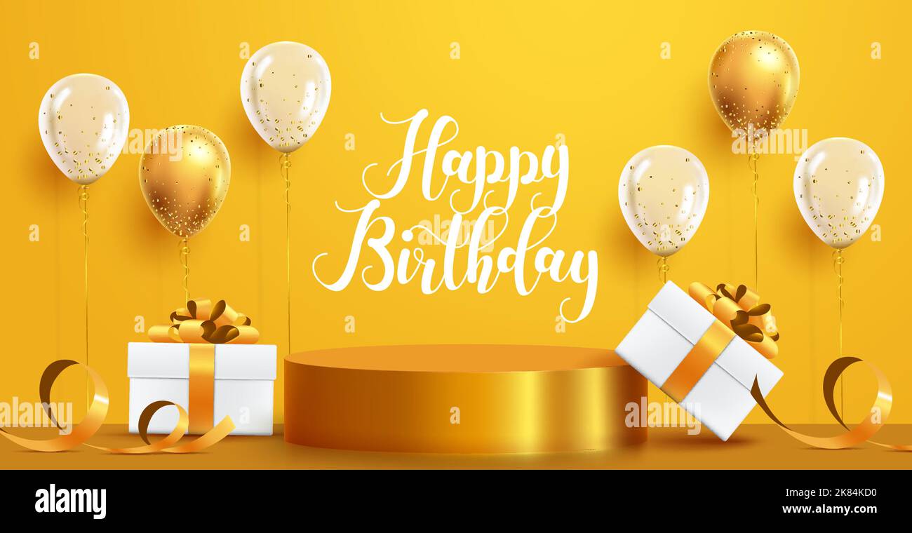 Birthday greeting vector background design. Happy birthday typography ...