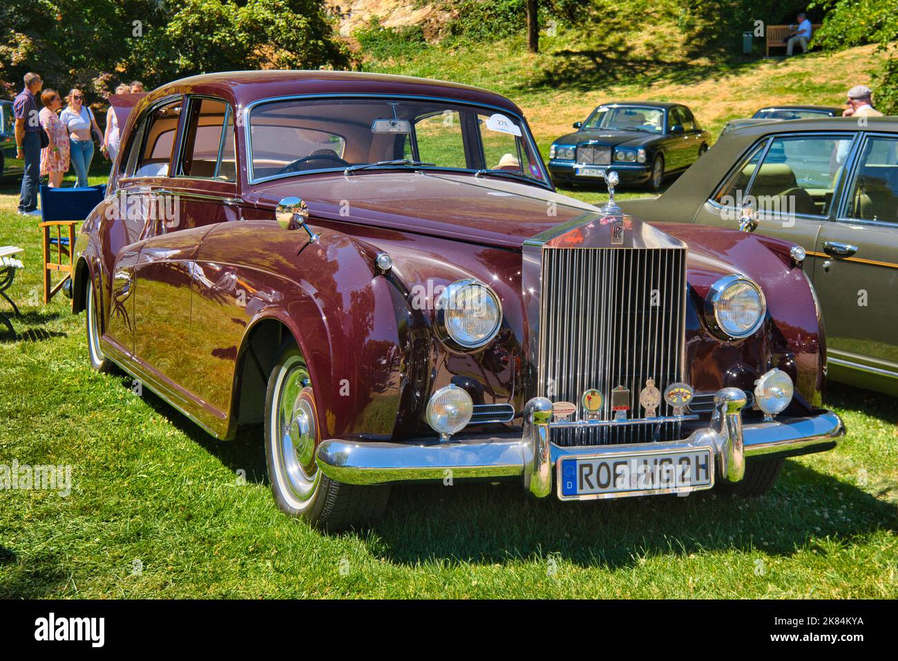 BADEN BADEN, GERMANY - JULY 2022: red maroon Rolls-Royce Silver Cloud ...