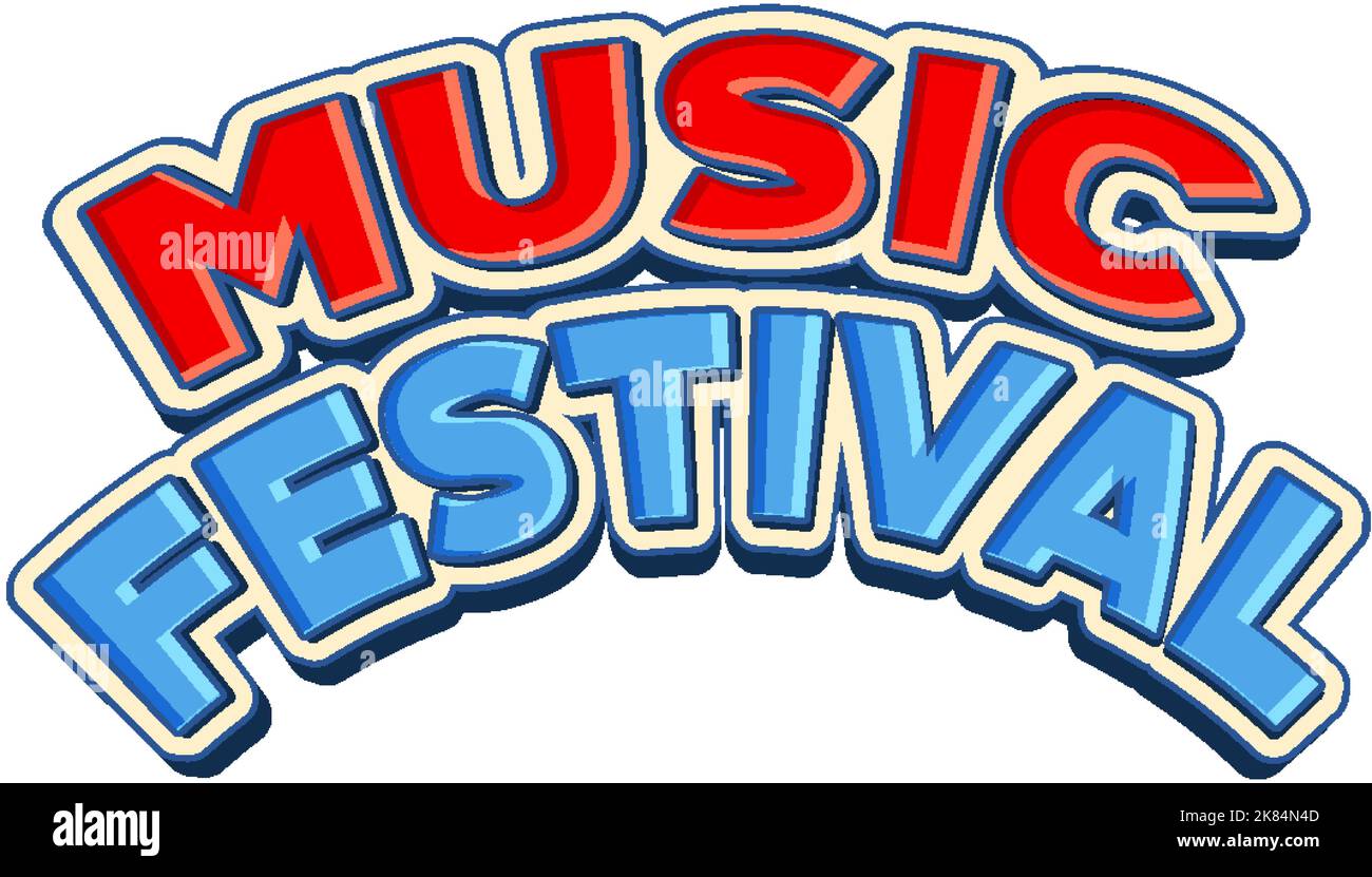 Music festival text for poster or banner design illustration Stock ...