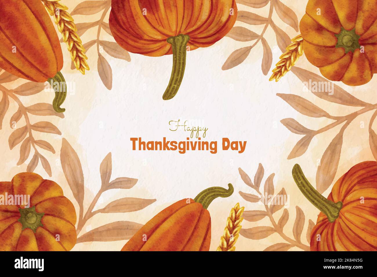 watercolor thanksgiving background vector design illustration Stock ...