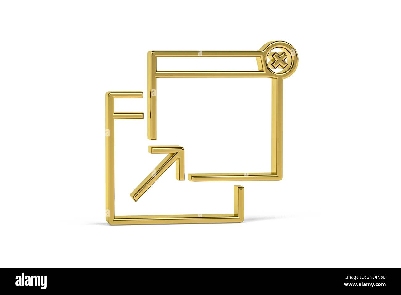 Golden 3d popup con isolated on white background - 3d render Stock ...