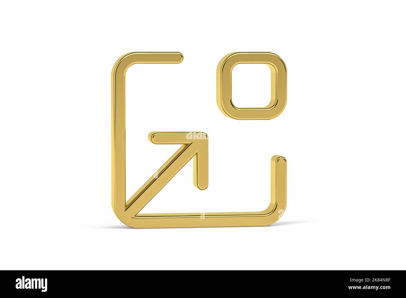 Golden 3d popup con isolated on white background - 3d render Stock ...