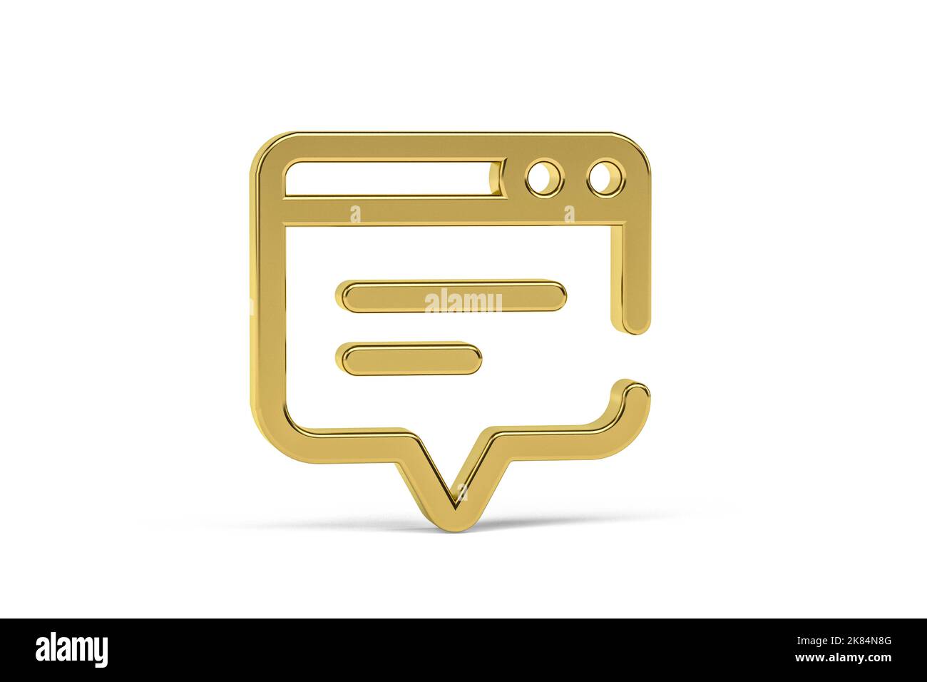 Golden 3d popup con isolated on white background - 3d render Stock ...