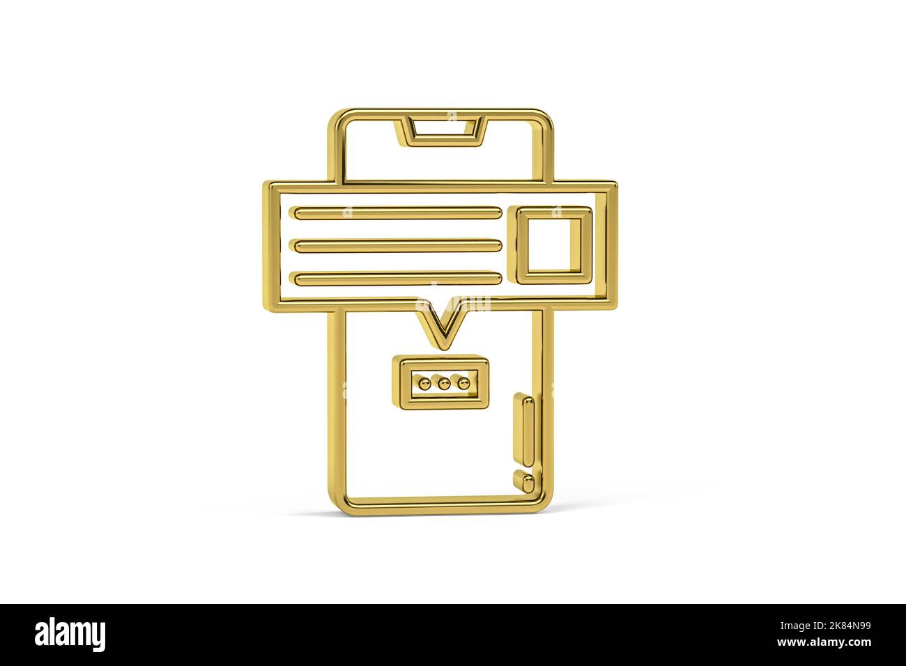 Golden 3d popup con isolated on white background - 3d render Stock ...